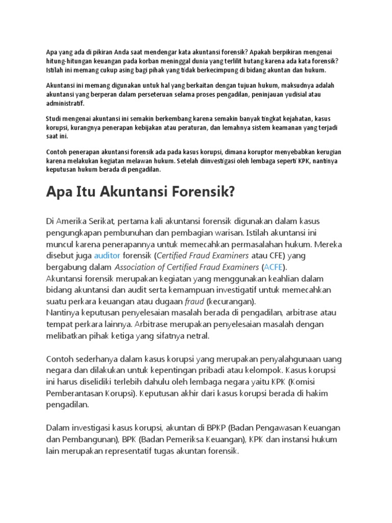 Panduan Lengkap Akuntansi Forensik | PDF | Ilmu Sosial