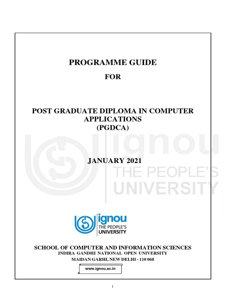 PGDCA - New Programme Guide Jan-2021. | PDF | Pointer (Computer Programming) | C (Programming ...
