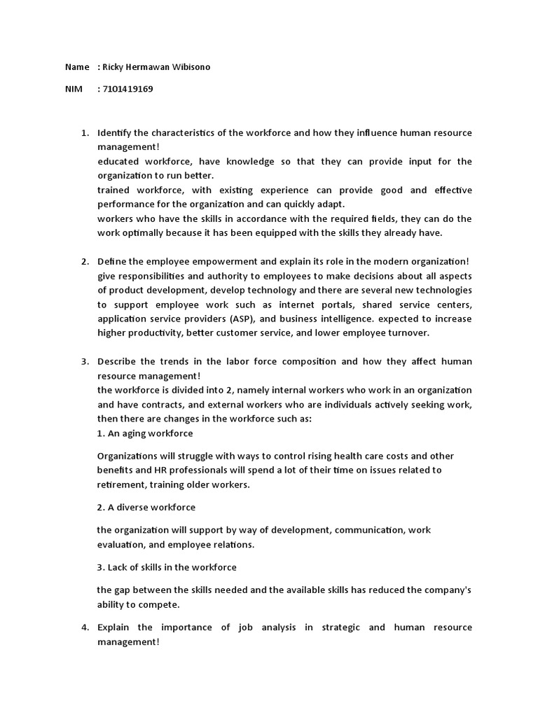 Ricky Hermawan W (7101419169) | PDF | Human Resource Management ...