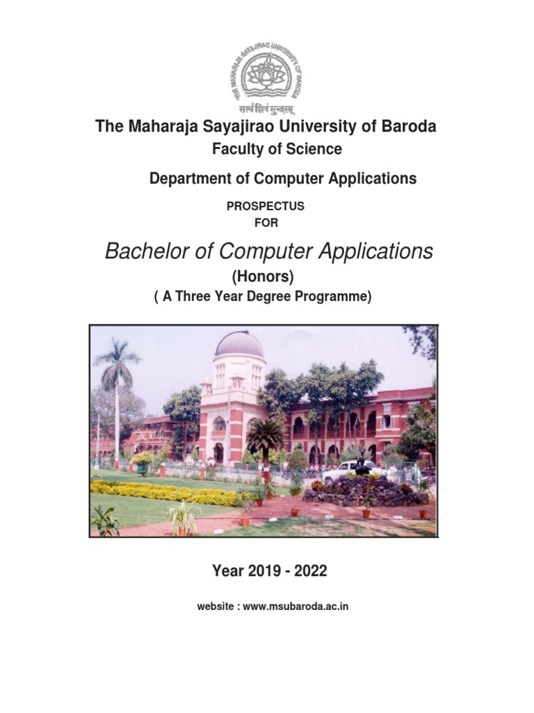 MSU Baroda BCA Prospectus 2019-22 | PDF | University And College ...