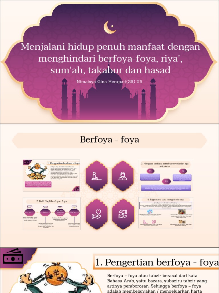 Menjalani Hidup Penuh Manfaat Dengan Menghindari Berfoya-Foya J Riya' J Sum'ah J Takabur Dan ...