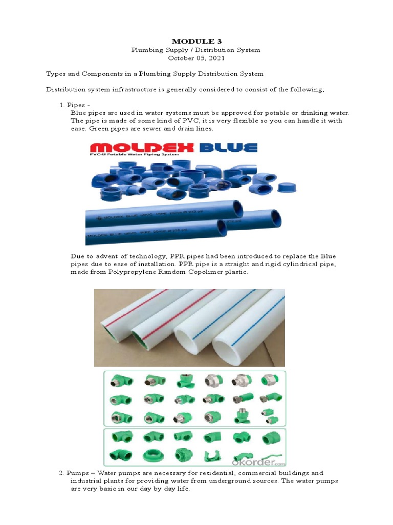 Module 3 - Plumbing Distribution System Component | PDF | Plumbing ...