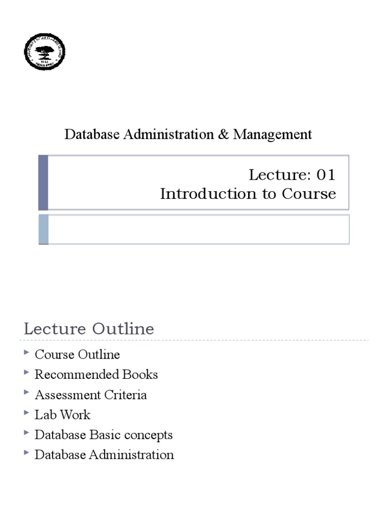 Lecture 1 | PDF | Databases | Information Technology