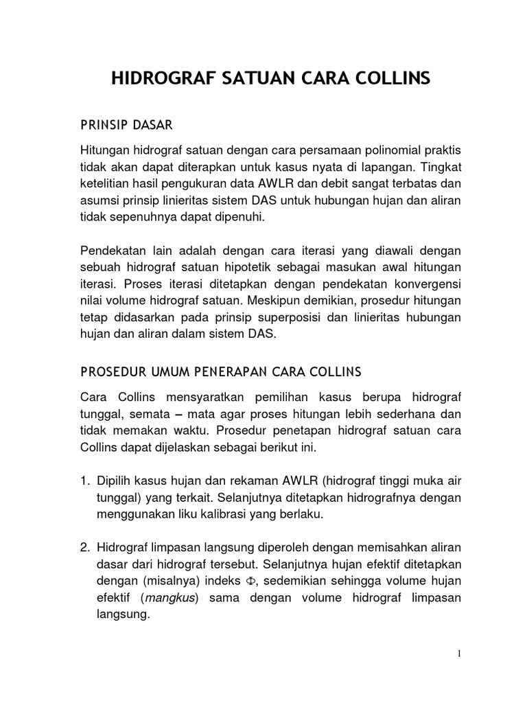 6a-Hidrograf Satuan Metode Collins | PDF