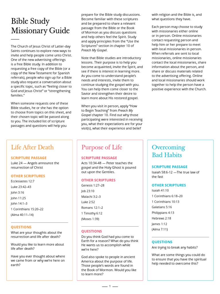 Bible Study Missionary Guide: Life After Death | Download Free PDF ...