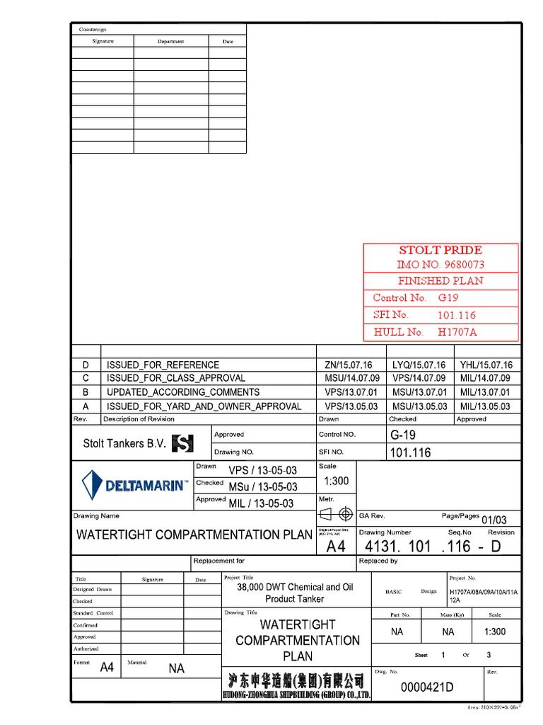 SPRID 102.32 Watertight Compartmentation Plan | PDF