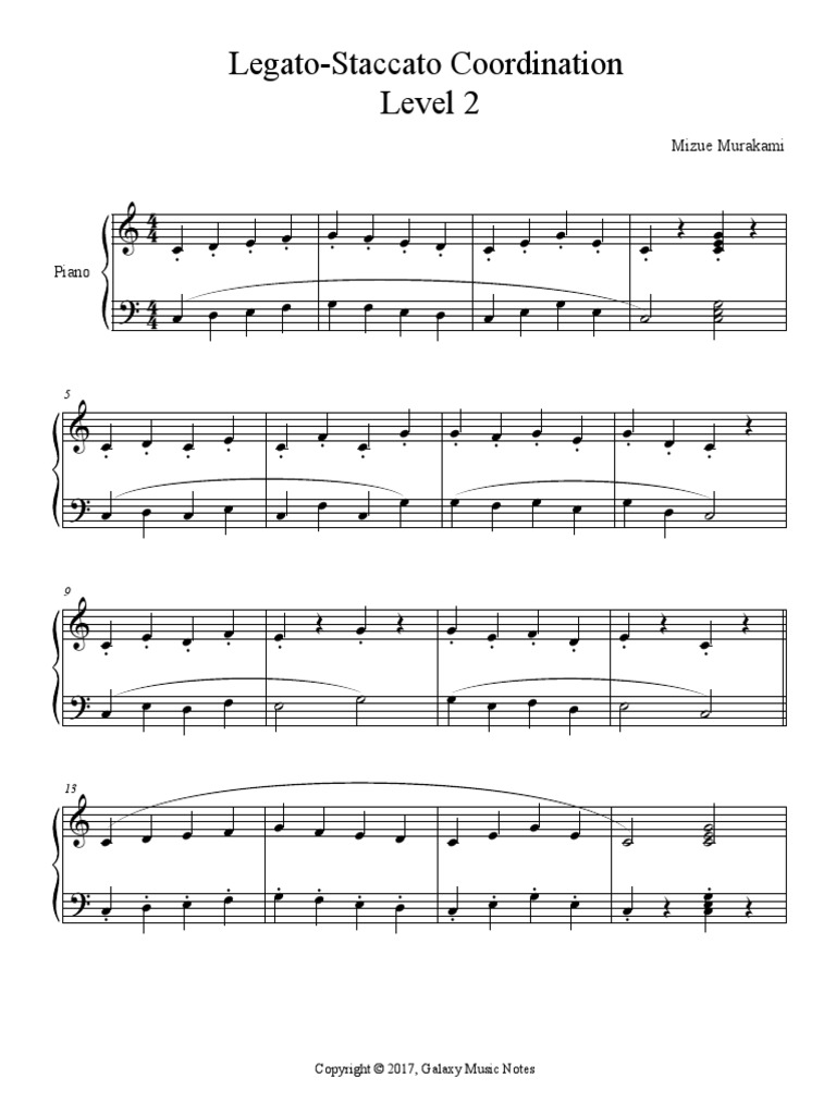 Legato Staccato Coordination Exercise Level 2 | PDF