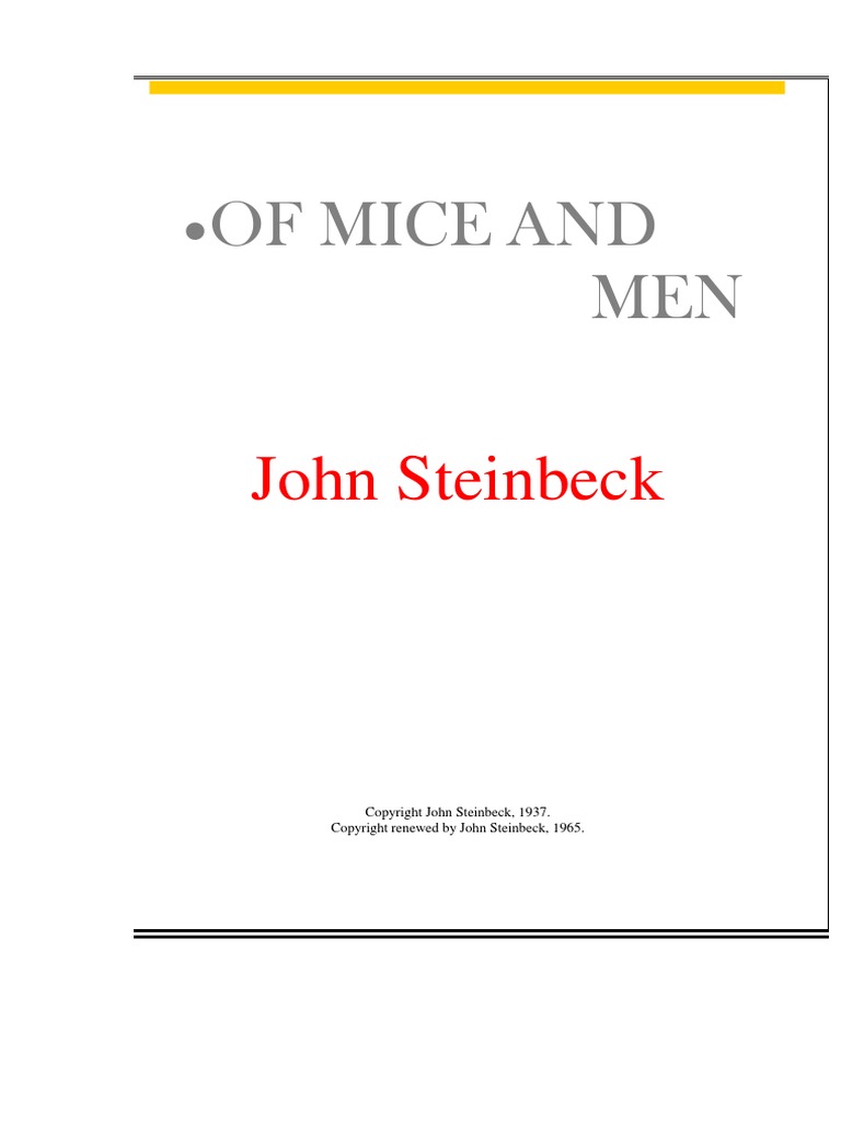 Of Mice and Men - Full Text | PDF