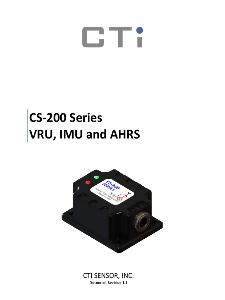 CS-200 Series Vru, Imu and Ahrs: Cti Sensor, Inc | PDF | Inertial ...
