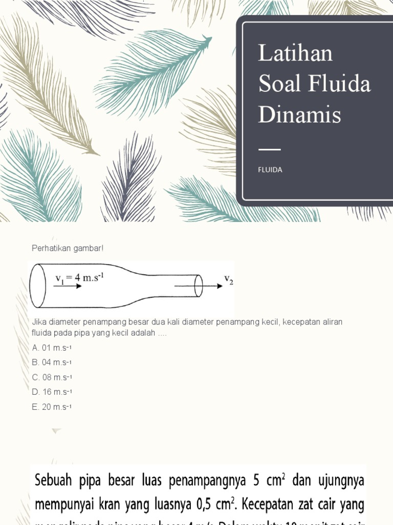Bab 5.3 Latihan Soal Fluida Dinamis | PDF