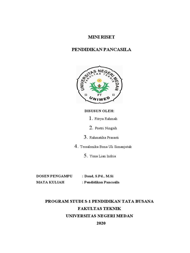 Laporan Mini Riset Pendidikan Pancasila Kelompok 5 | PDF Laporan Mini Riset Pendidikan Pancasila Kelompok 5 | PDF