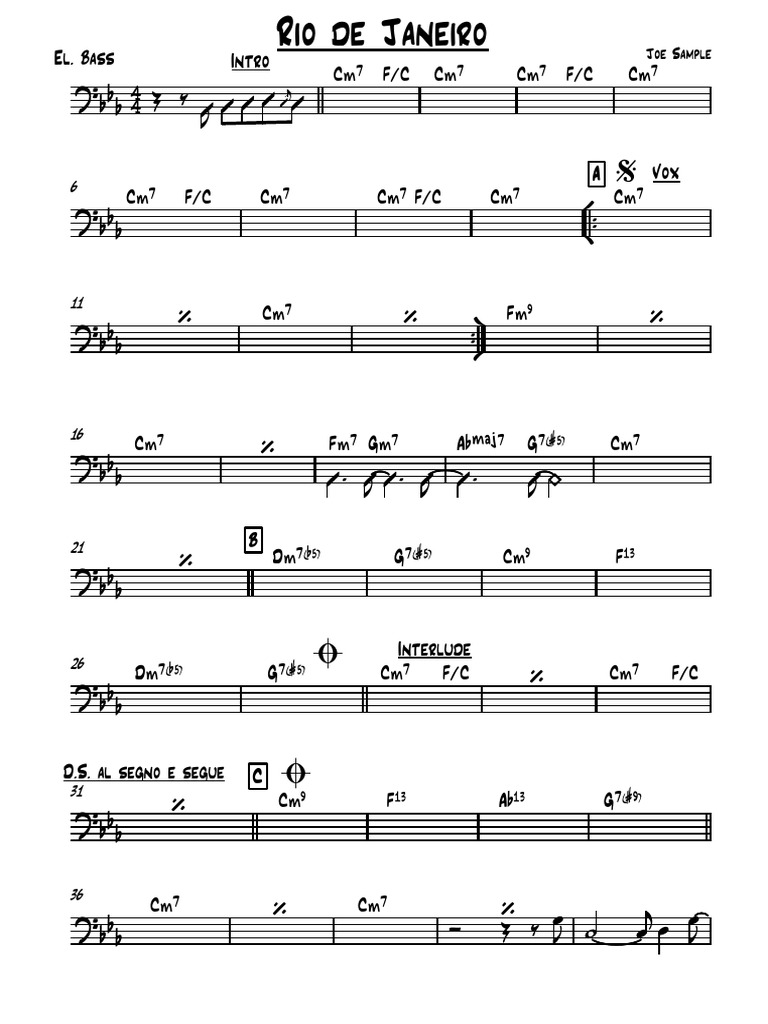 Rio de Janeiro Randy Crawford El. Bass | PDF