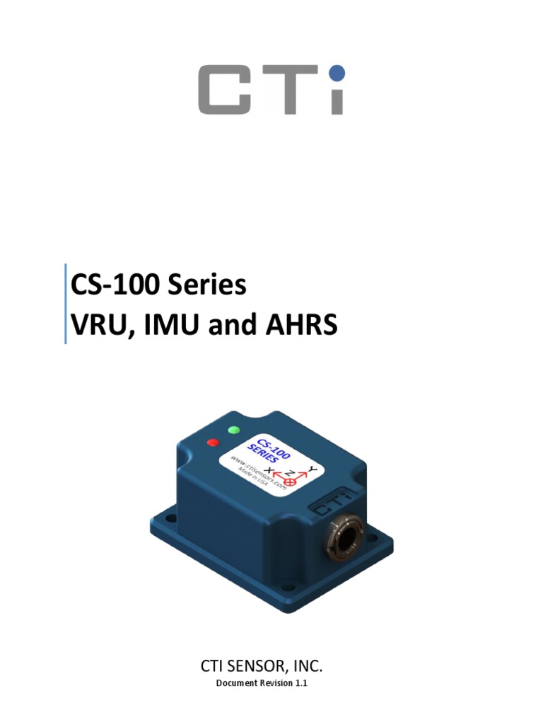 CS-100 Series Vru, Imu and Ahrs: Cti Sensor, Inc | Download Free PDF ...