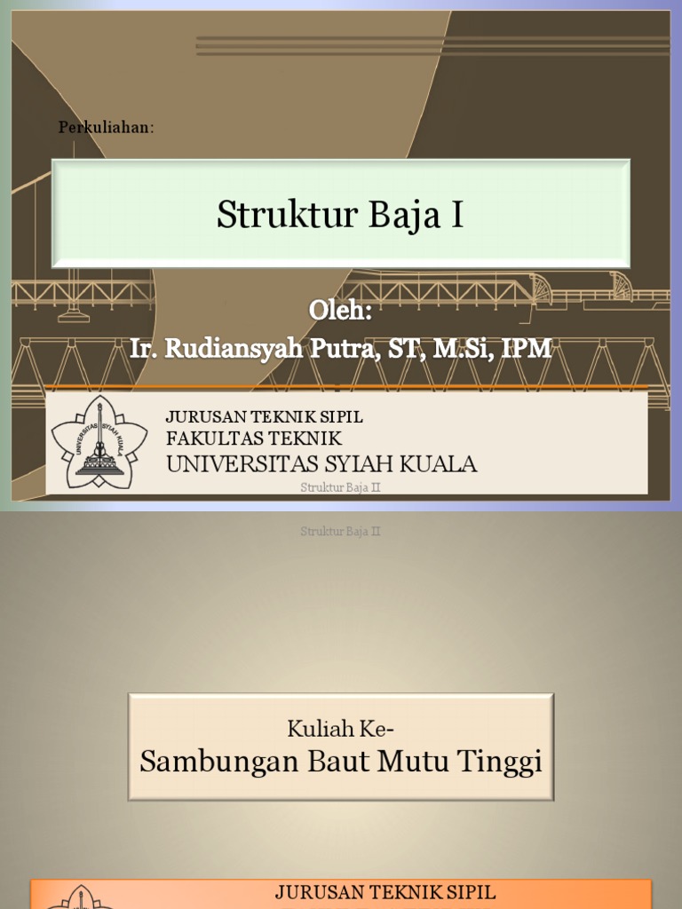 Struktur - Baja - Sambungan Baut Mutu Tinggi | PDF