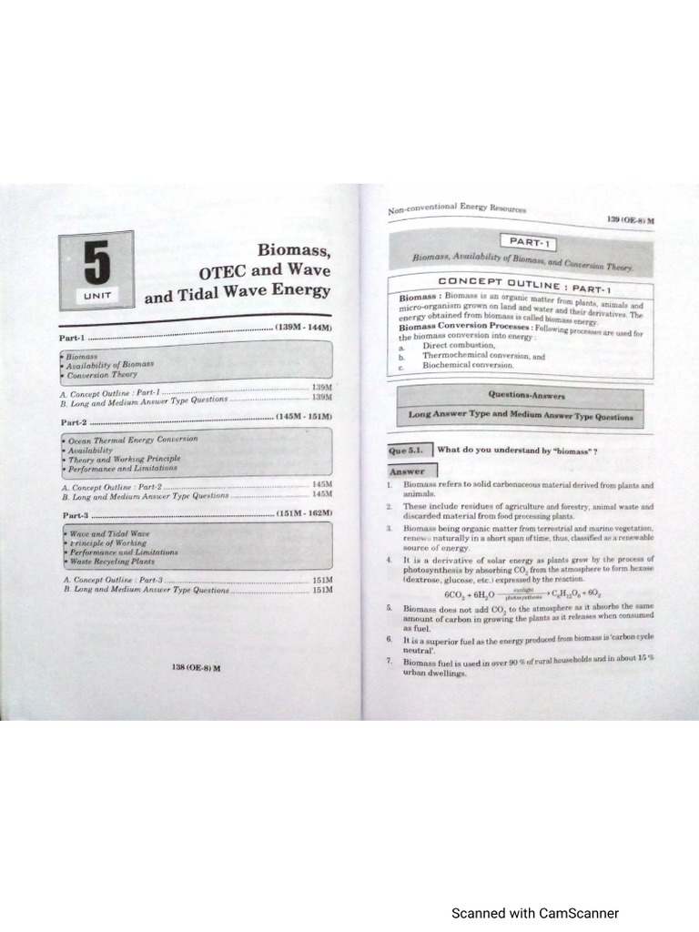 Renewable Energy Resources (Unit-5) | PDF