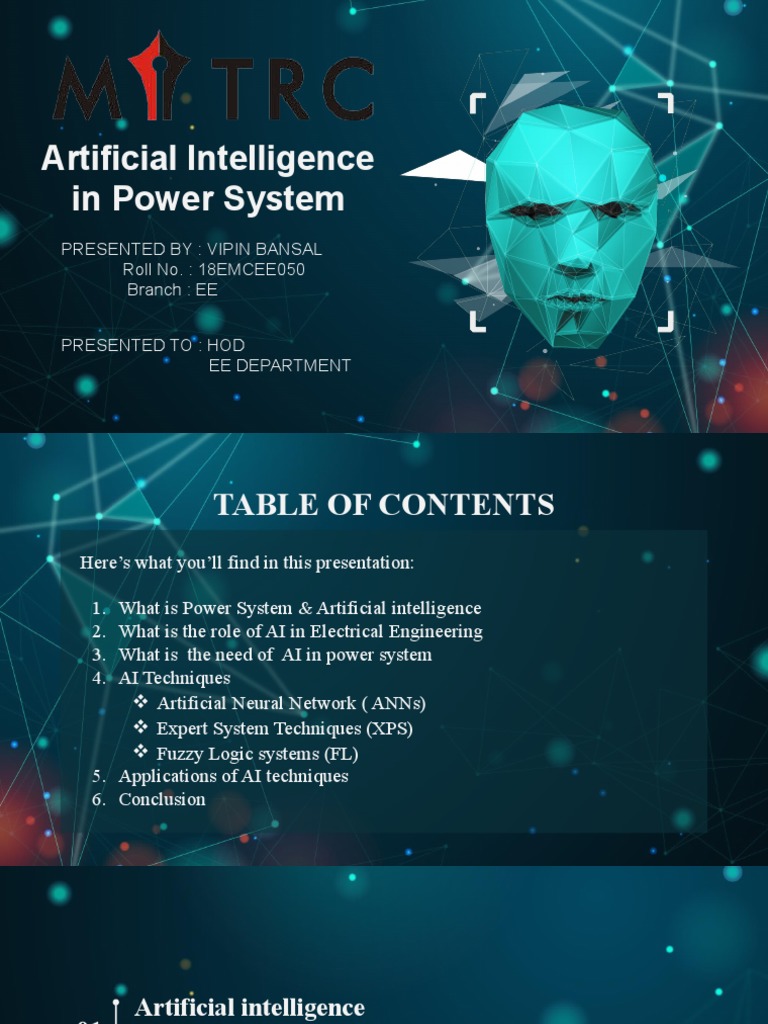 Artificial Intelligence in Power System by Vipin Bansal | PDF ...