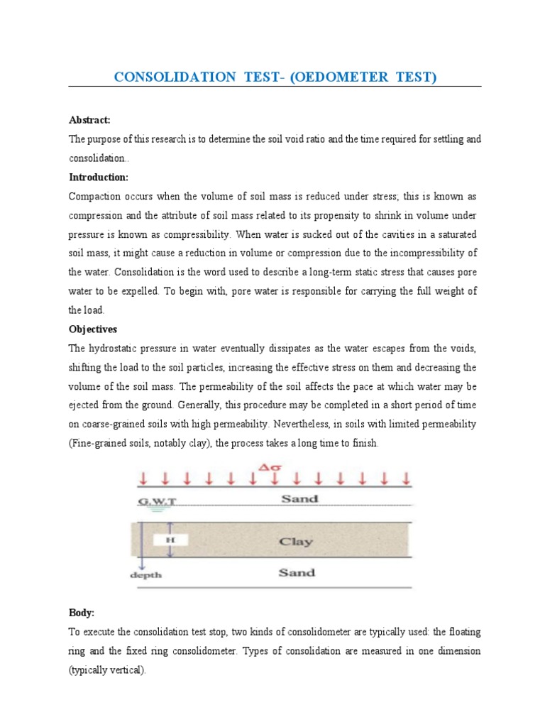 Determination of Soil Properties Through Consolidation and Triaxial ...