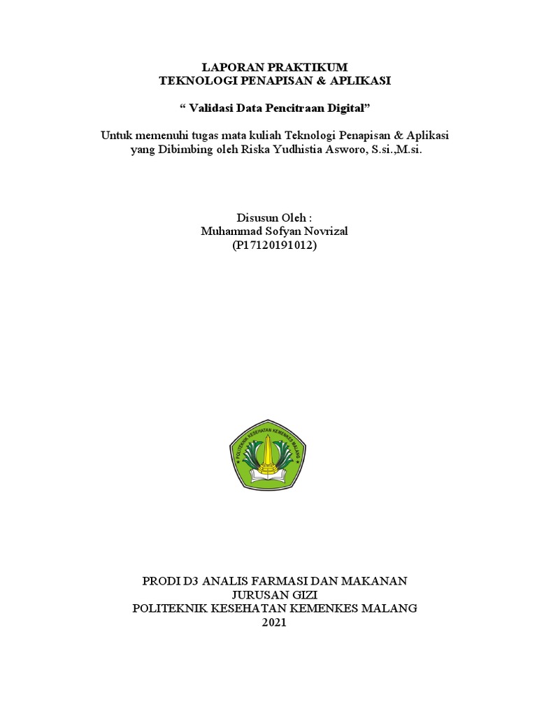 Muhammad Sofyan Novrizal - 3A - P17120191012 - Laporan Praktikum Validasi | PDF