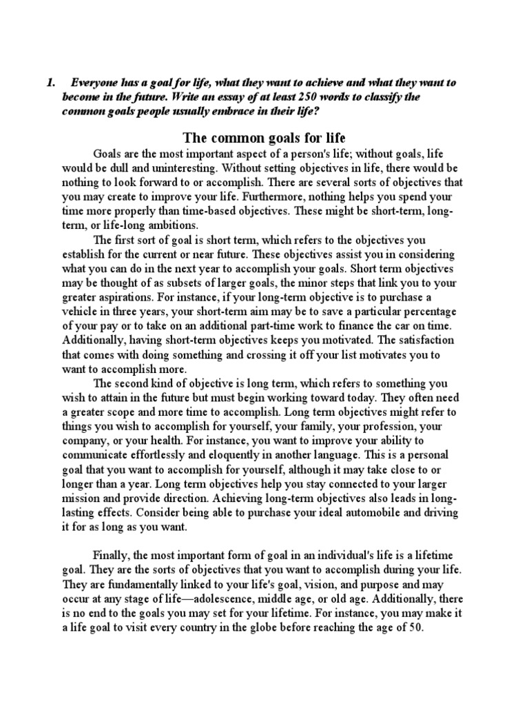 Clarification Essay | PDF | Goal | Psychology