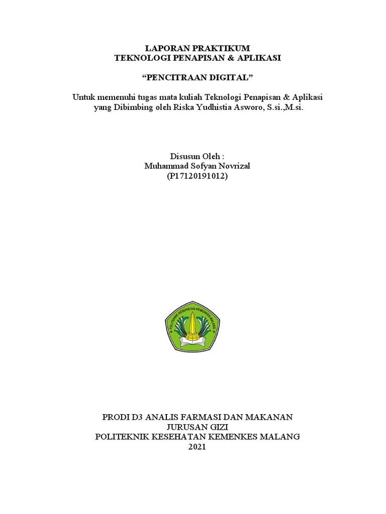 Muhammad Sofyan Novrizal - 3a - P17120191012 - Laporan Praktikum Pencitraan Digital | PDF