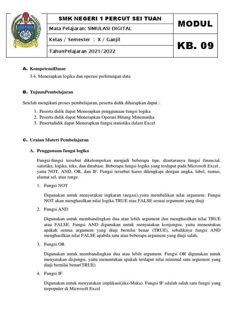 Simdig - Kelas X - KB 09 | PDF | Komputer