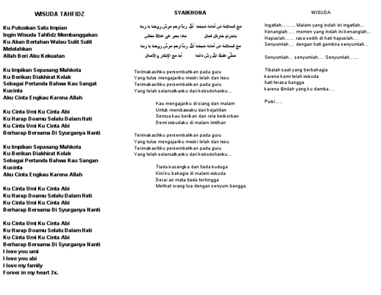 Lagu Wisuda Tahfidz | PDF