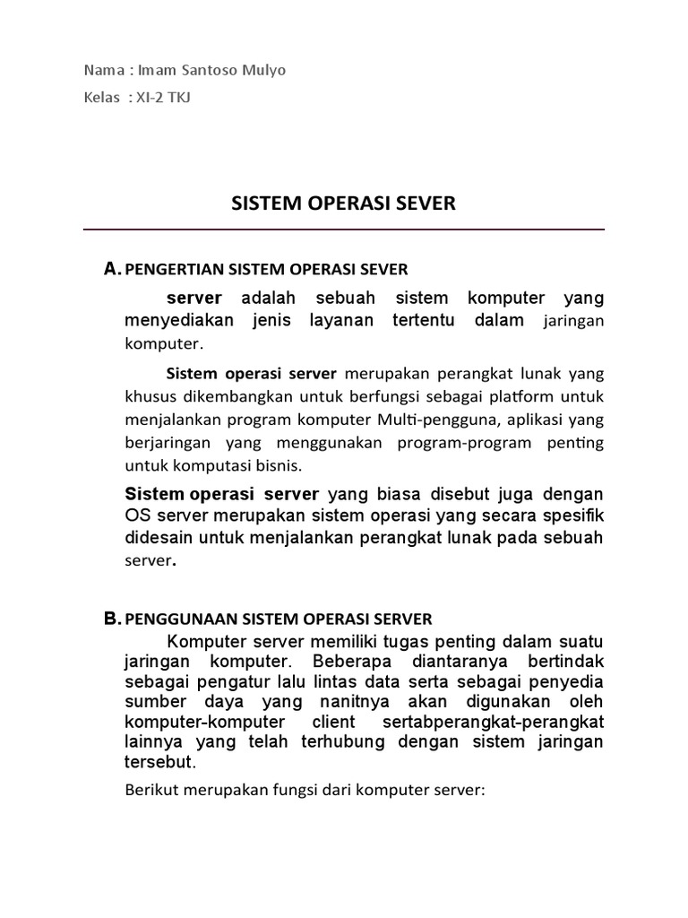 Sistem Operasi Server | PDF