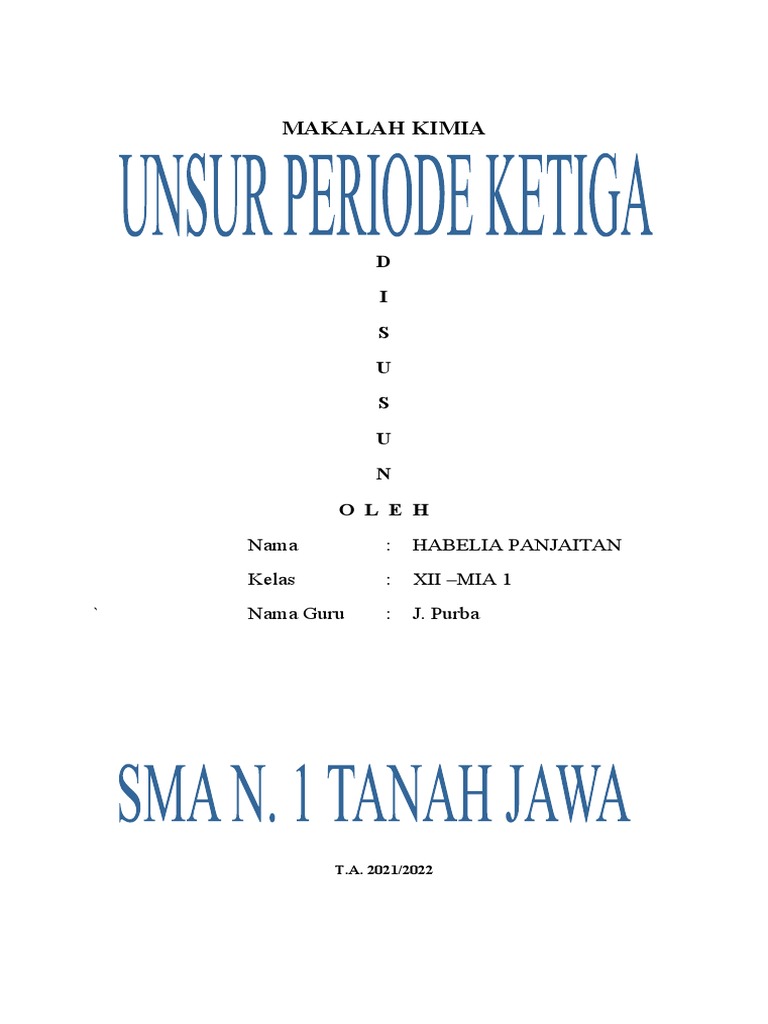 Unsur Kimia Periode Ketiga dan Sifatnya | PDF | Ilmu Sosial | Teknologi ...