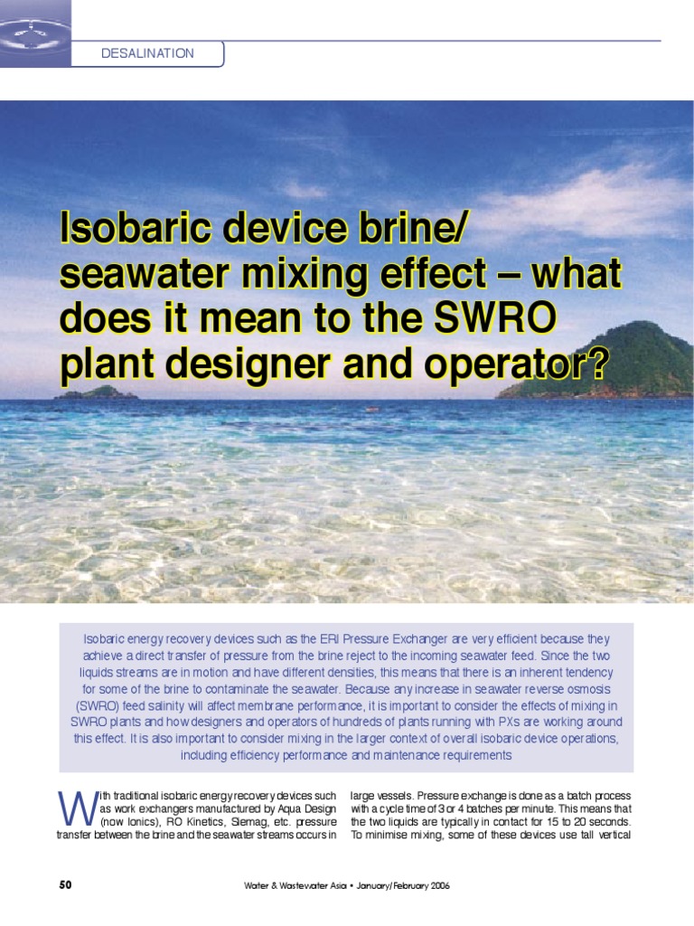 Isobaric Device Brine/ Seawater Mixing Effect - What Does It Mean To ...