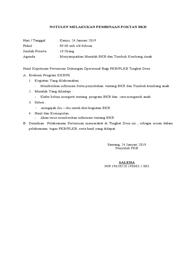Notulen BKR | PDF