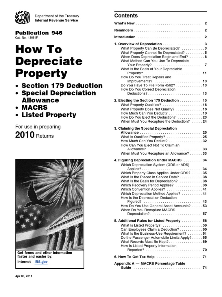 IRS Depreciation Guide With Optional Rate Tables | PDF | Depreciation ...