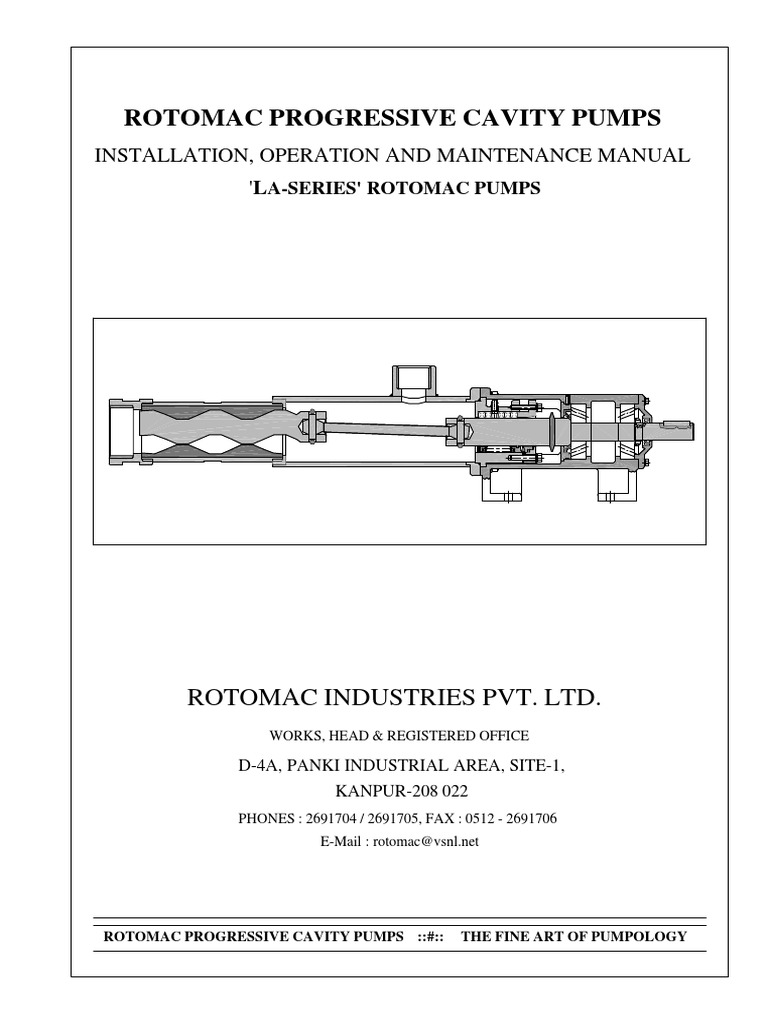 Rotomac Progressive Cavity Pumps: Installation, Operation and ...