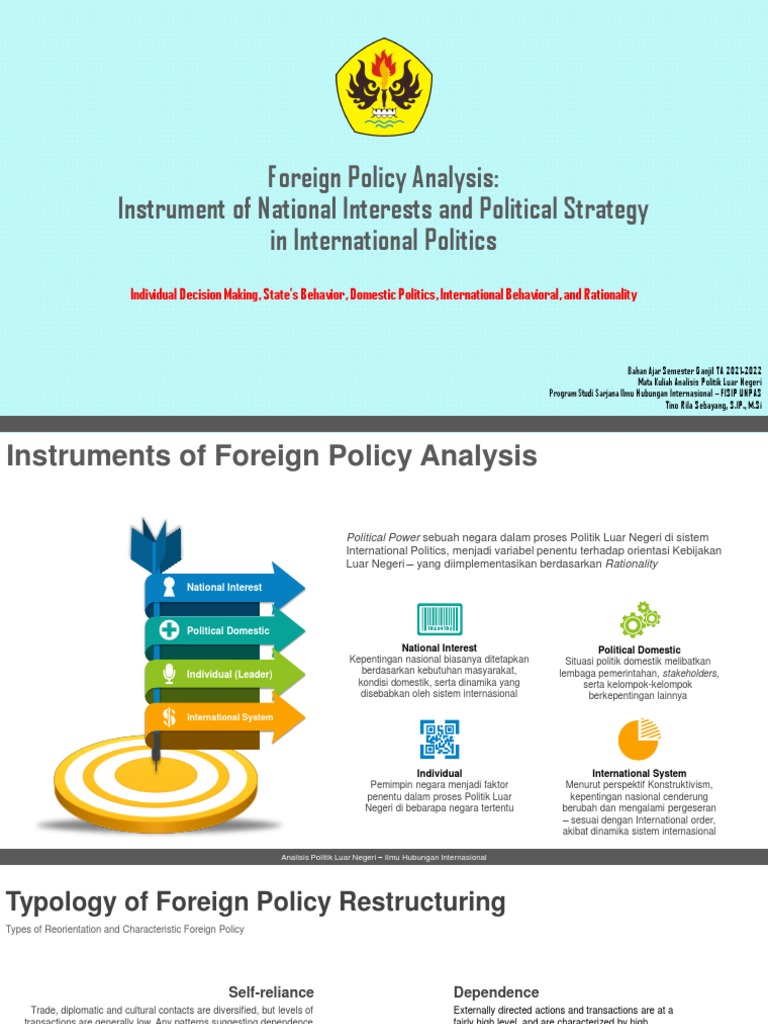 Foreign Policy Analysis Instrument of National Interests and Political ...