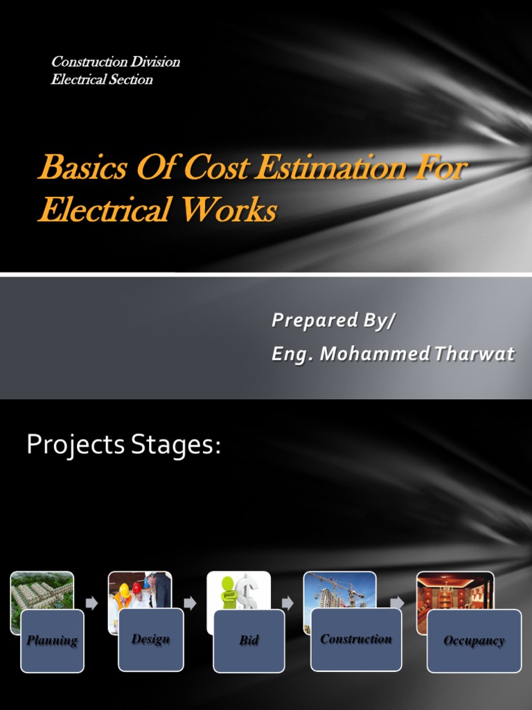 Cost Estimation Electrical Works | PDF | Specification (Technical Standard) | Equipment