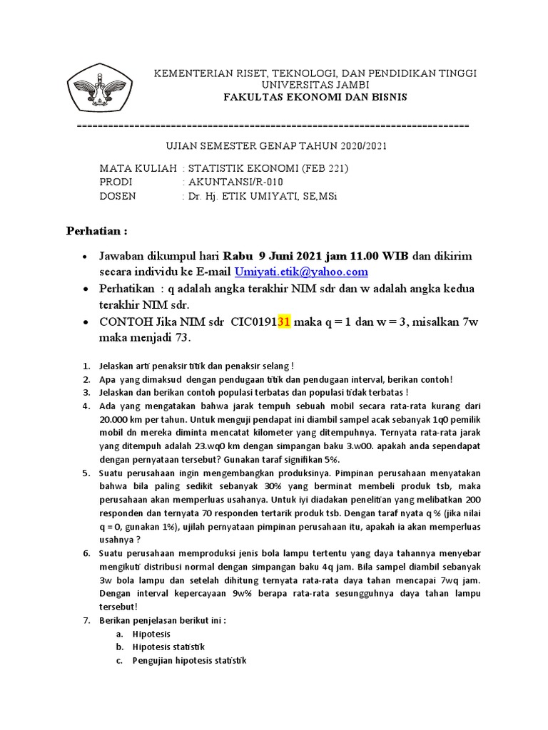 Uas Sta Ii Akt R010 | PDF