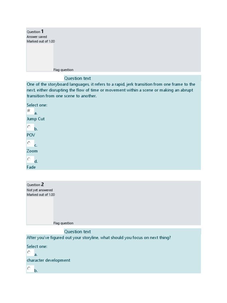 Question Text: Answer Saved Marked Out of 1.00 | PDF | Computer ...
