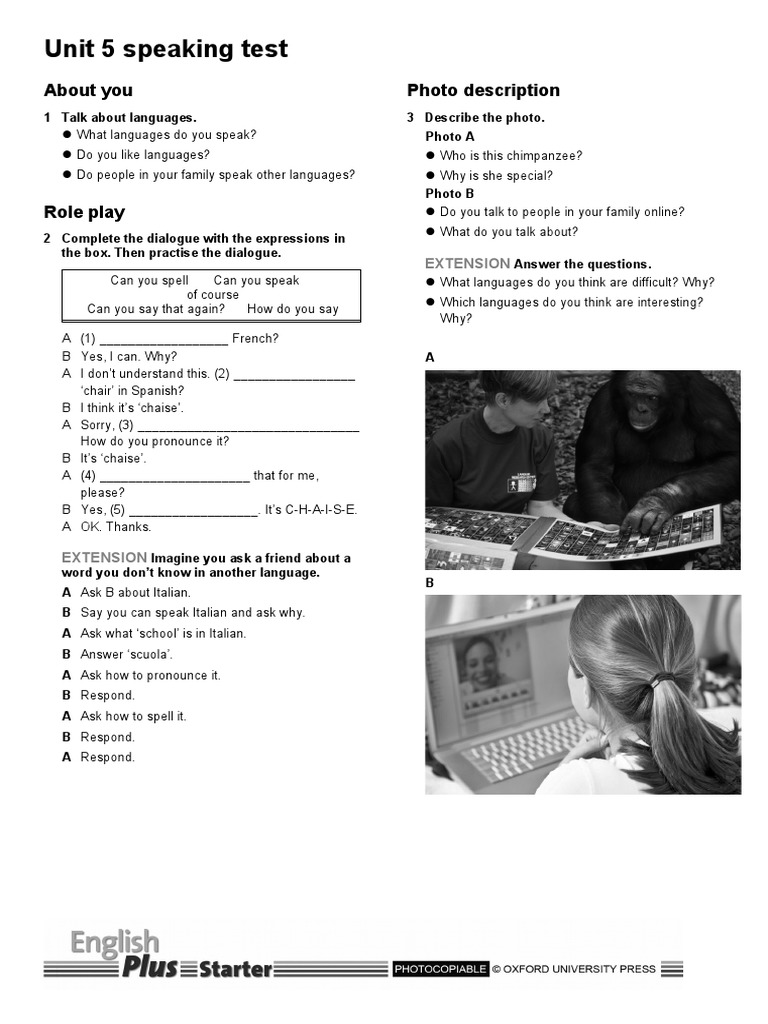 Unit 5 Speaking Test | PDF | Career & Growth | Language Arts & Discipline