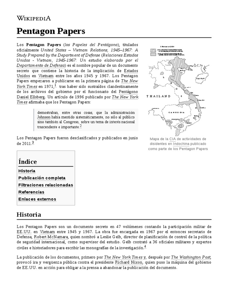 Pentagon Papers | PDF | Papeles del Pentágono | Movimiento de ...