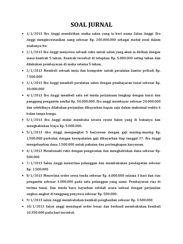 Laporan Keuangan Salon Anggi | PDF