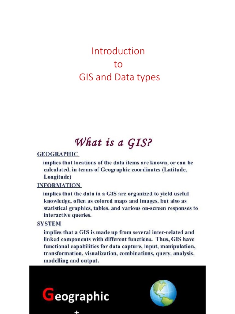 Introduction to GIS Data Types and Concepts | PDF | Geographic Information System | Map