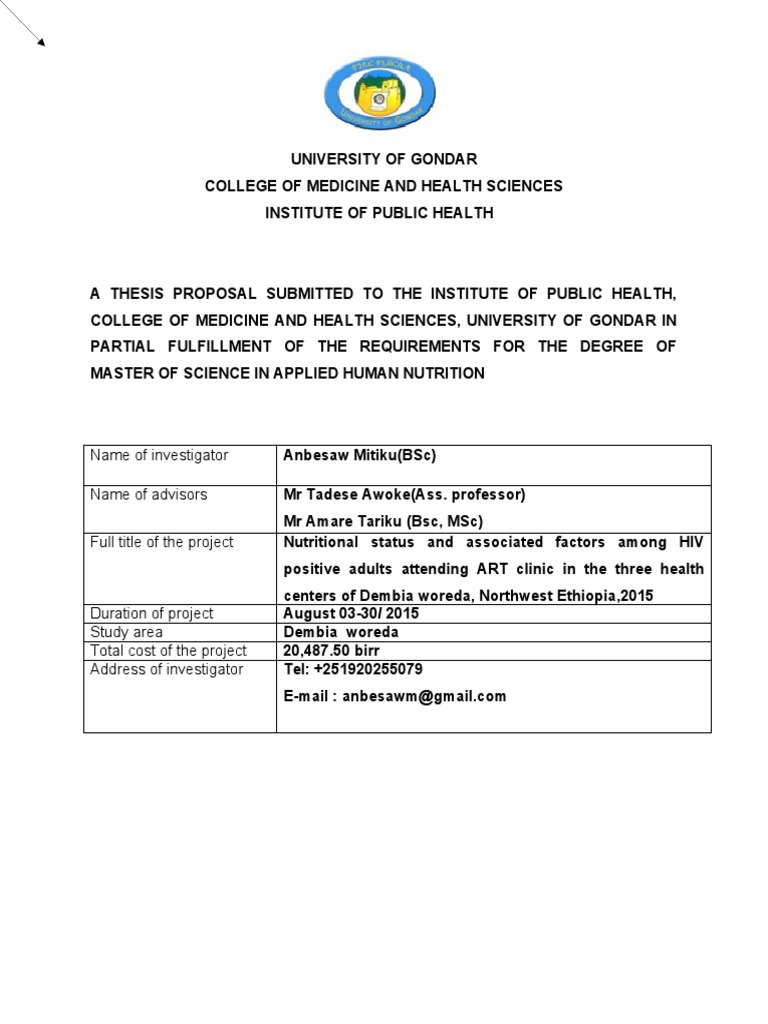 Final Proposal Based On Comments | PDF | Malnutrition | Hiv/Aids