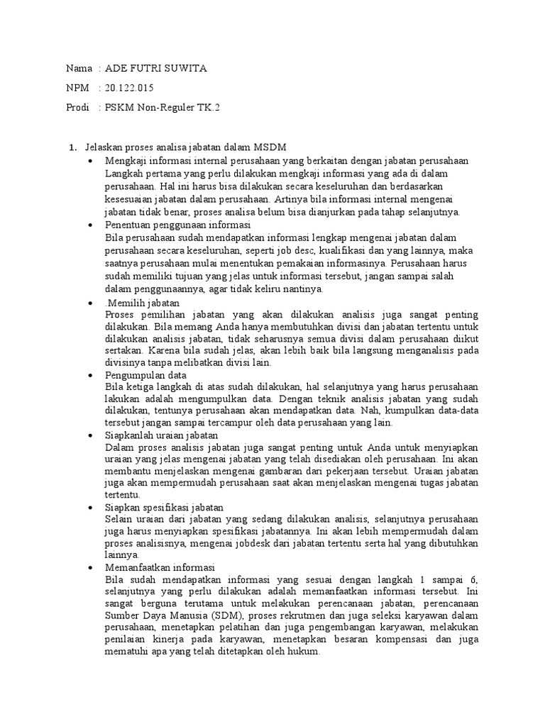 UTS Manajemen SDM | PDF