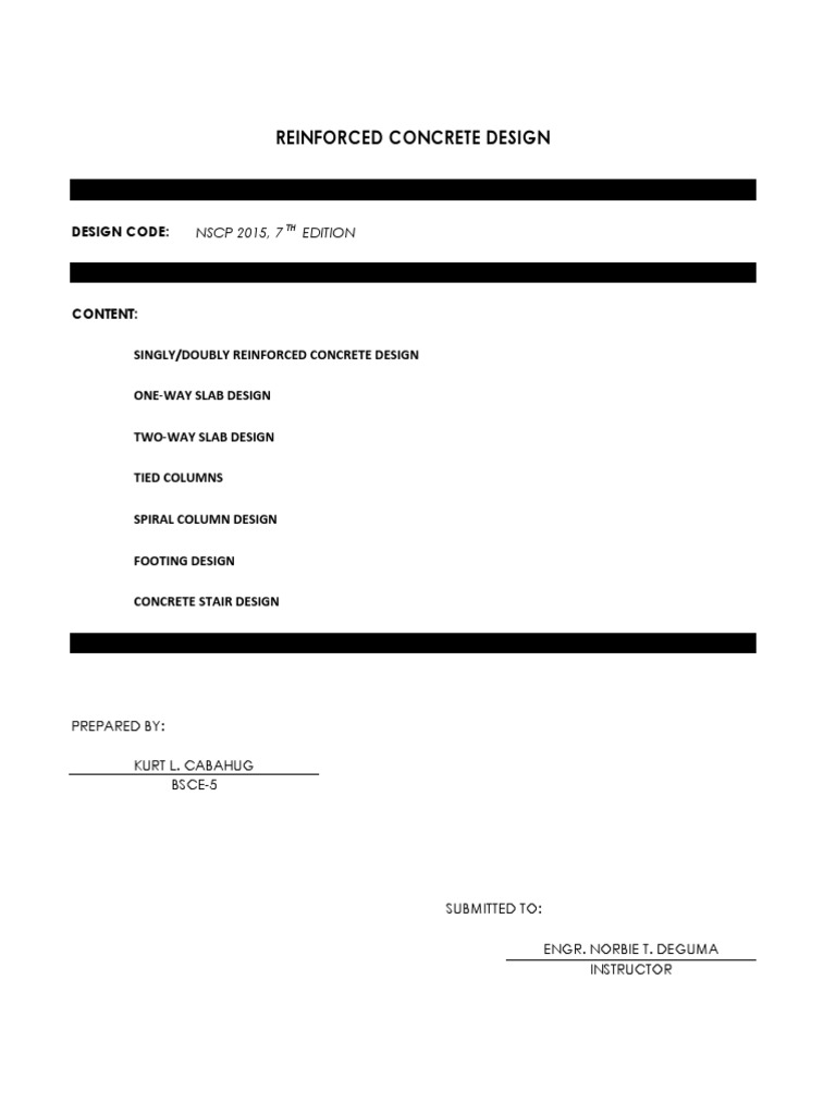 Reinforced Concrete Design As Per NSCP 2015.KLC | PDF | Strength Of ...
