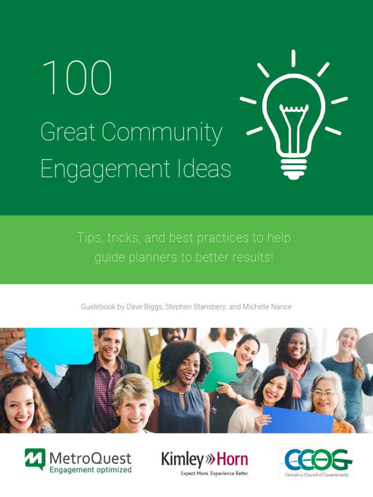 Guidebook 100 Great Community Engagement Ideas | PDF | Community ...