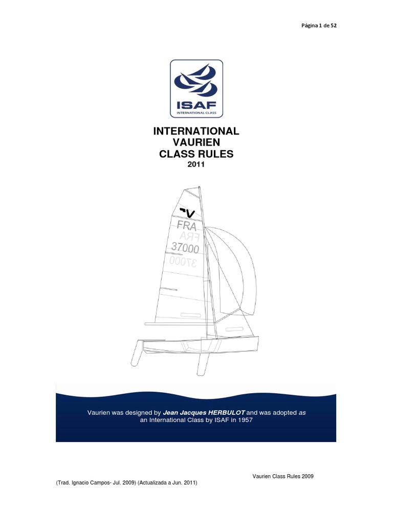 Reglas de La Clase Vaurien | PDF | Watercraft | Ships