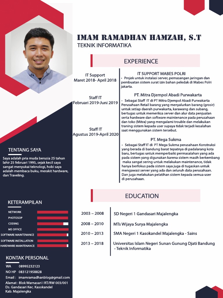 CV Imam Ramadhan Hamzah Oke | PDF