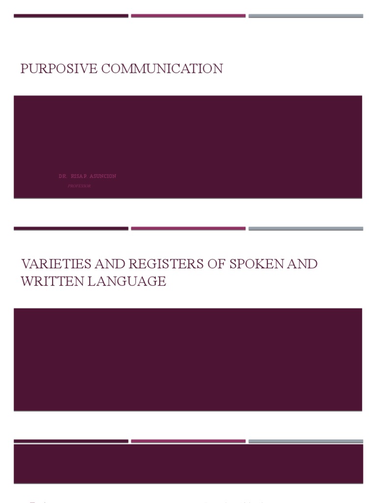 5 Purposive Comm | PDF | English Language | Linguistics