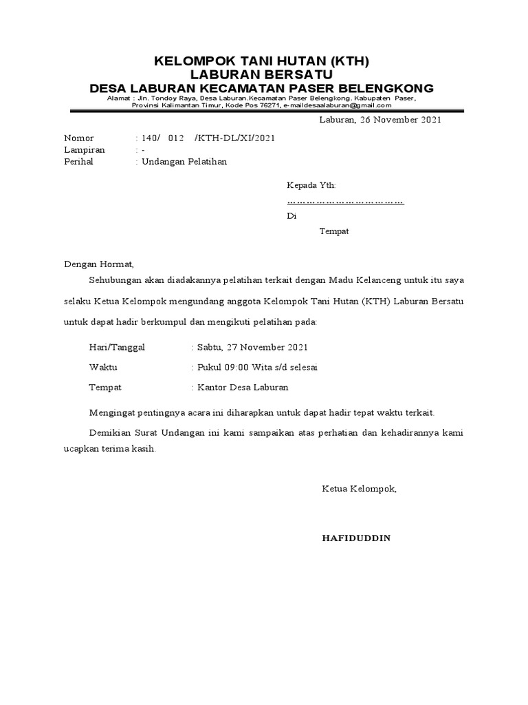 Undangan (KTH) | PDF