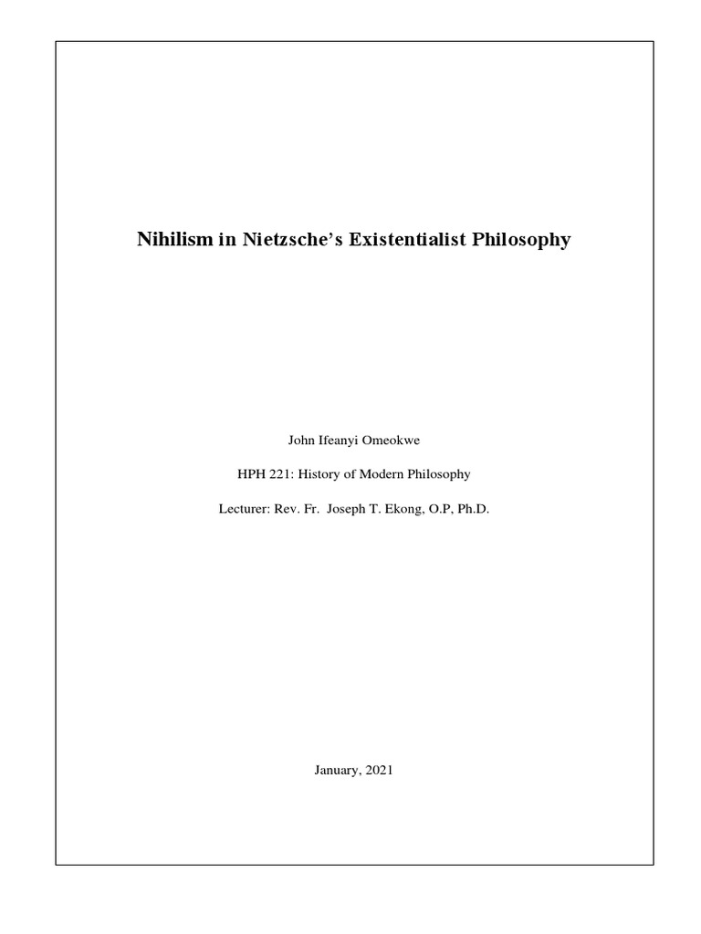 Nietzsche's Nihilism and Existentialism | PDF | Nihilism | Friedrich ...