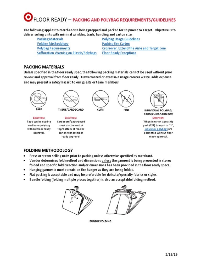 Packing and Polybag Requirements and Guidelines 2-19-2019 | PDF ...